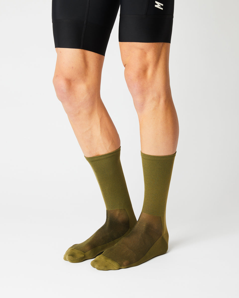 #008 CLASSIC OLIVE - olive green cycling socks by FINGERSCROSSED